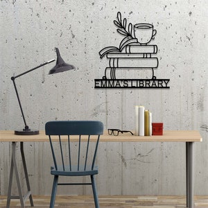 Personalized Books Metal Sign,bookshelf Sign,custom Library Sign ...