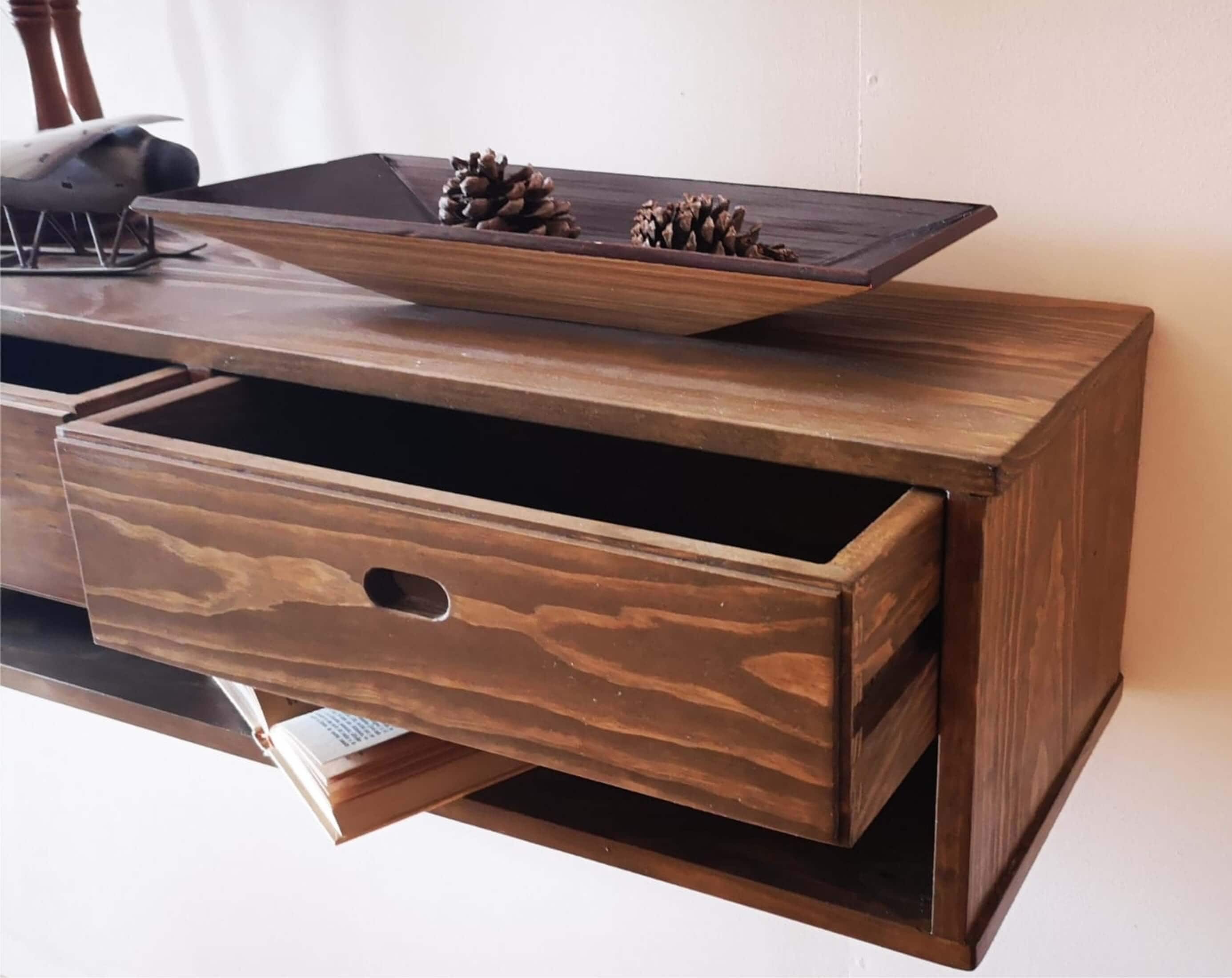 Floating Console Table With Two Drawers / Floating Console / - Etsy UK