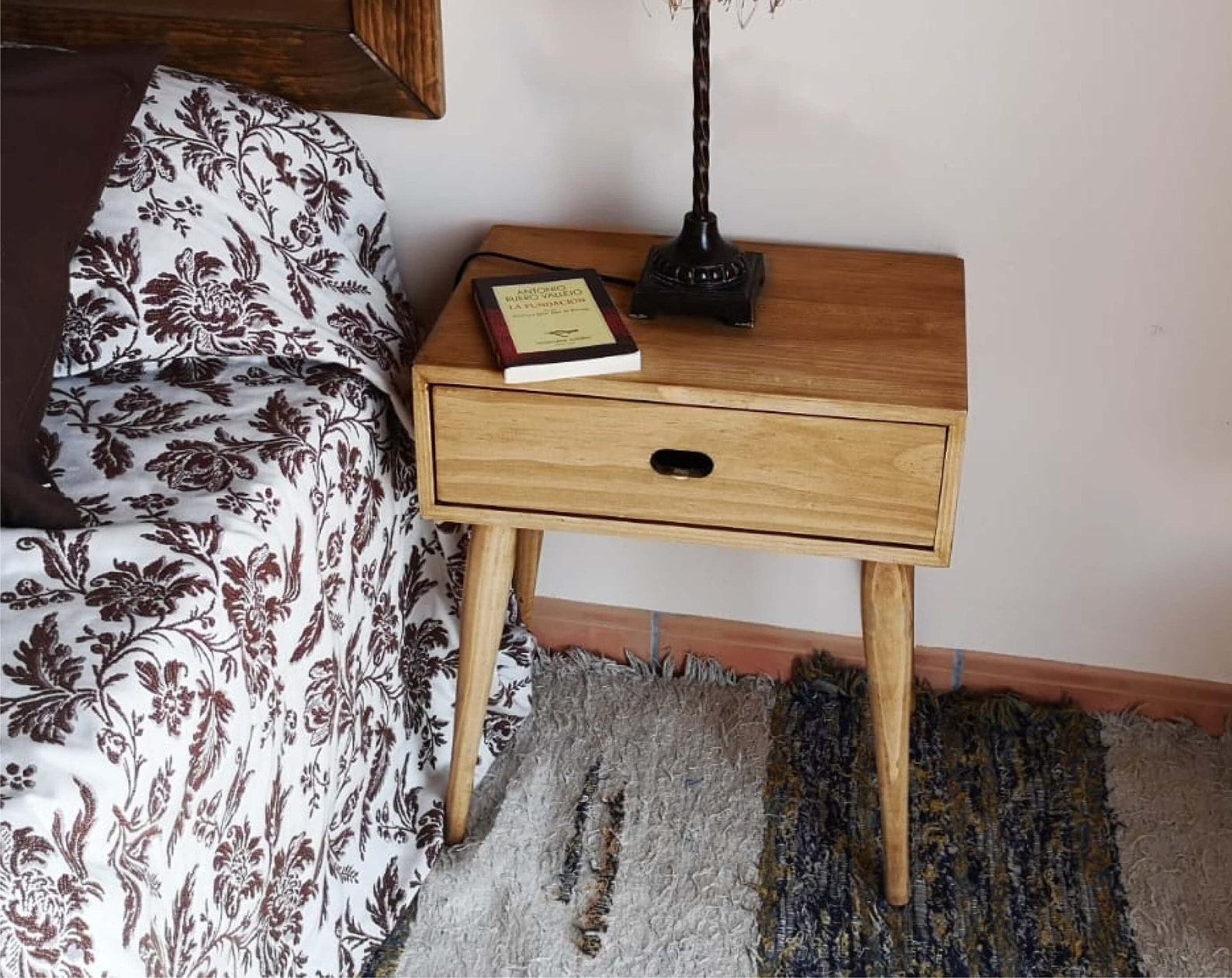 Bedside Table/ Rustic Bedside Table / Rustic Nightstand - Etsy UK