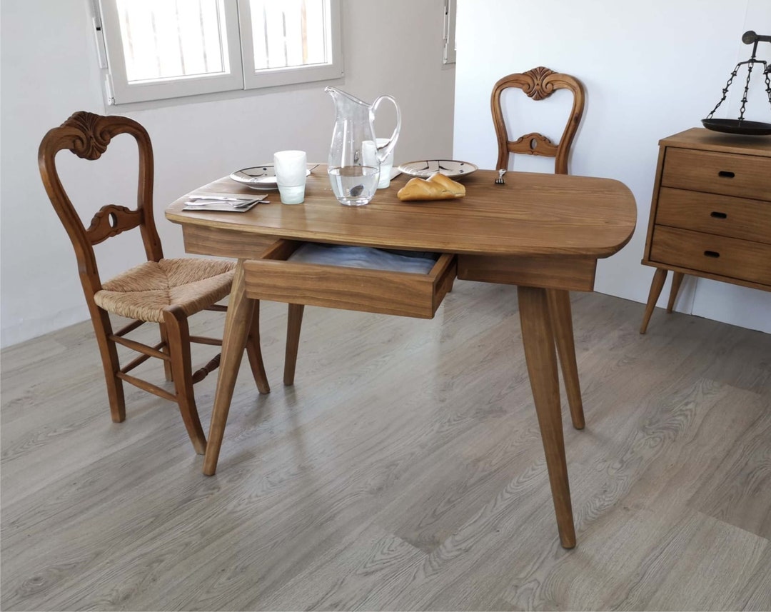 Table de cuisine / Table de cuisine en bois / Table de cuisine rustique ...