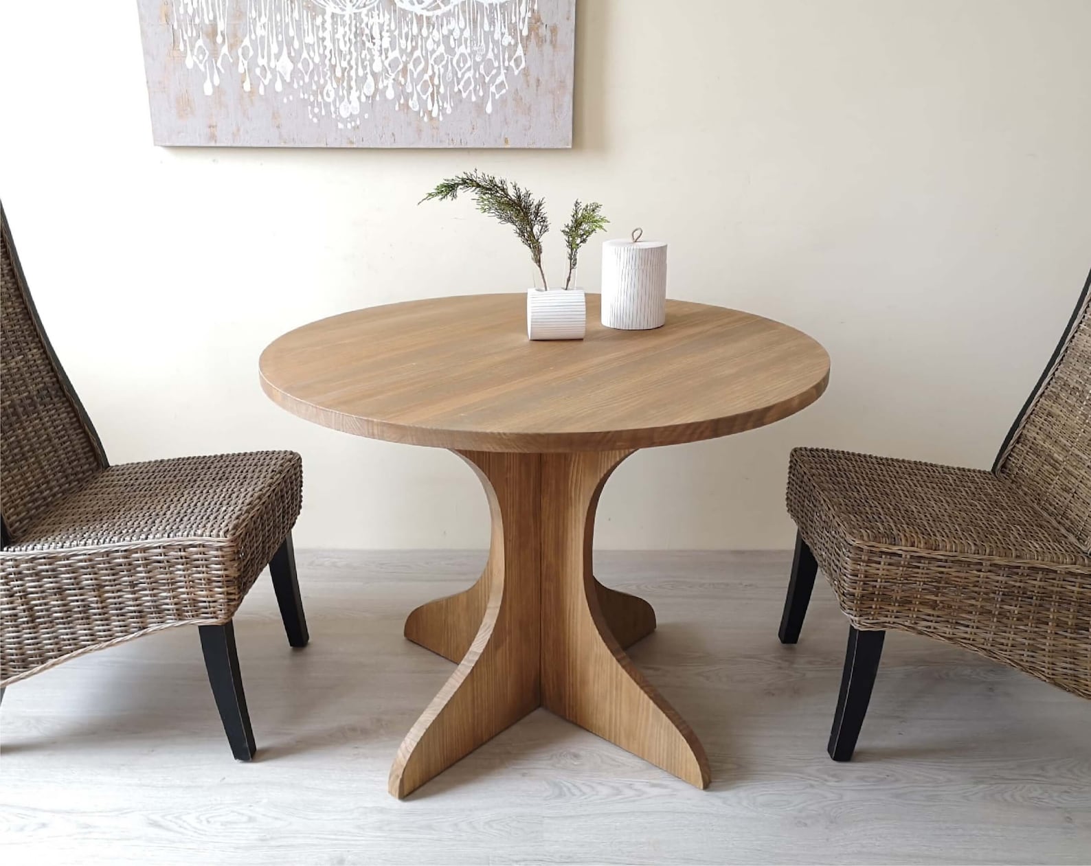 Round table round wooden table rustic table Ref. 00108 | Etsy