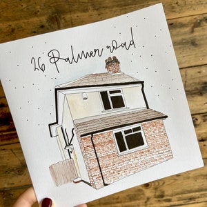 Personalised New Home Card, New Home Drawing Card, House Drawing Card ...