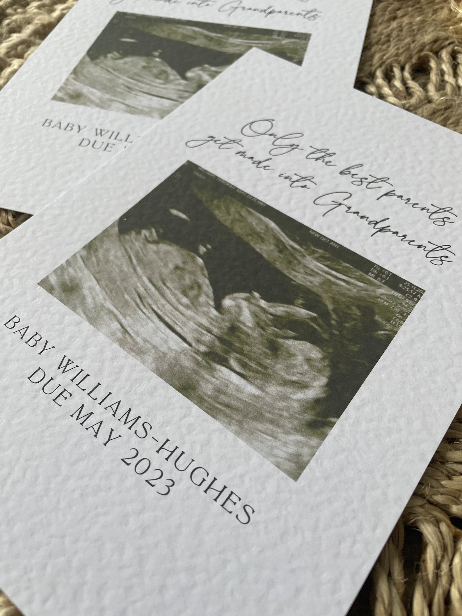 Personalised Custom Baby Scan Announcement Cards, Baby Announcement ...