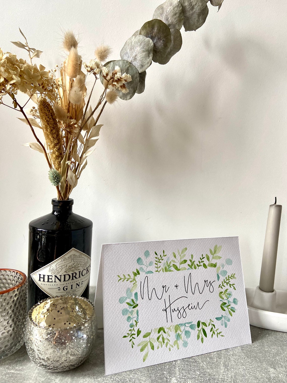 Personalised Wedding Card / Watercolour Wedding Card / Hand - Etsy