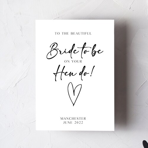 Personalised Bride to Be Card / Bridal Shower Card / Hen Do - Etsy
