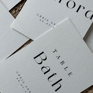 Personalised Classic Modern Table Names, Custom City Table Names ...