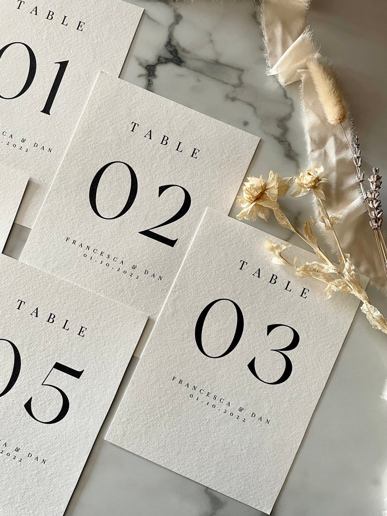 Personalised Classic Modern Table Numbers / Wedding Table - Etsy