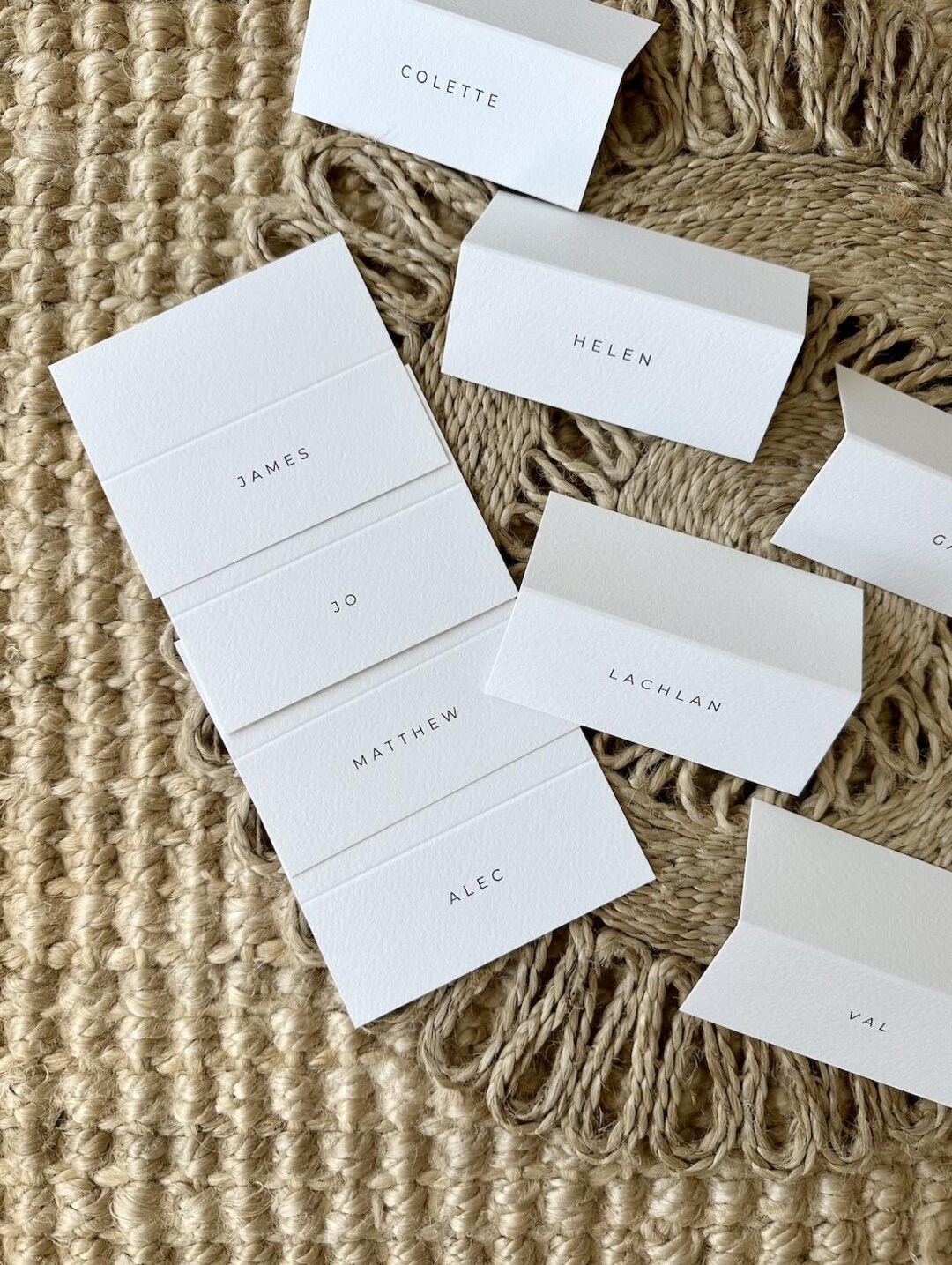 Modern White Card Folded Custom Place Names, Classic Folded Wedding ...