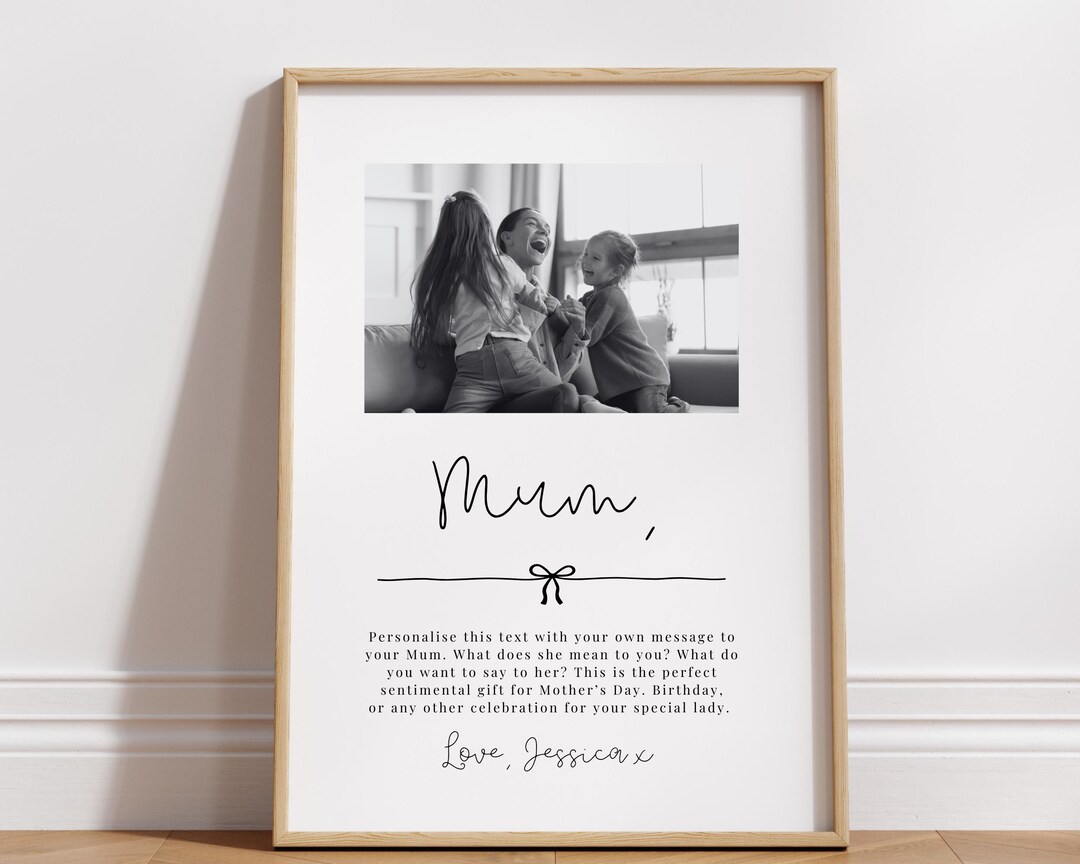 Personalised Mum Print, Mothers Day Gift, Mother Print, Photo Wall Art ...