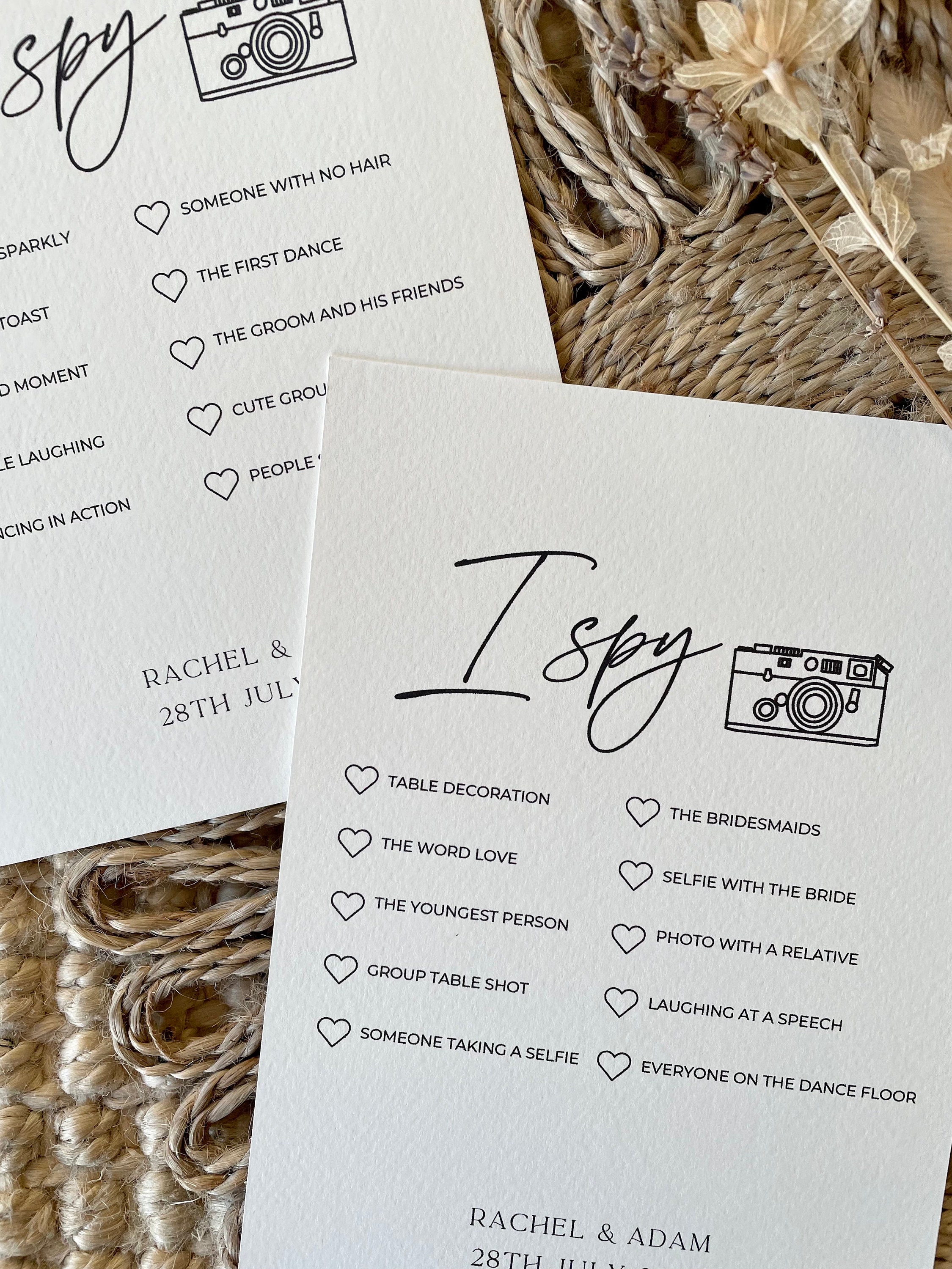 Personalised I Spy Wedding Photo Game, Wedding Memories, I Spy Photo ...