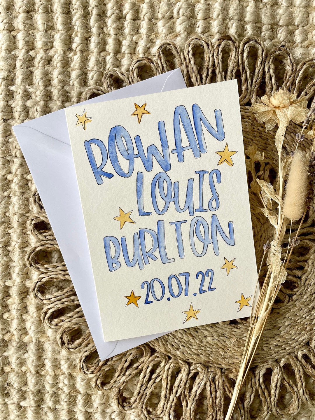 Personalised Name Card / New Baby Name Card / Welcome to the World Card ...