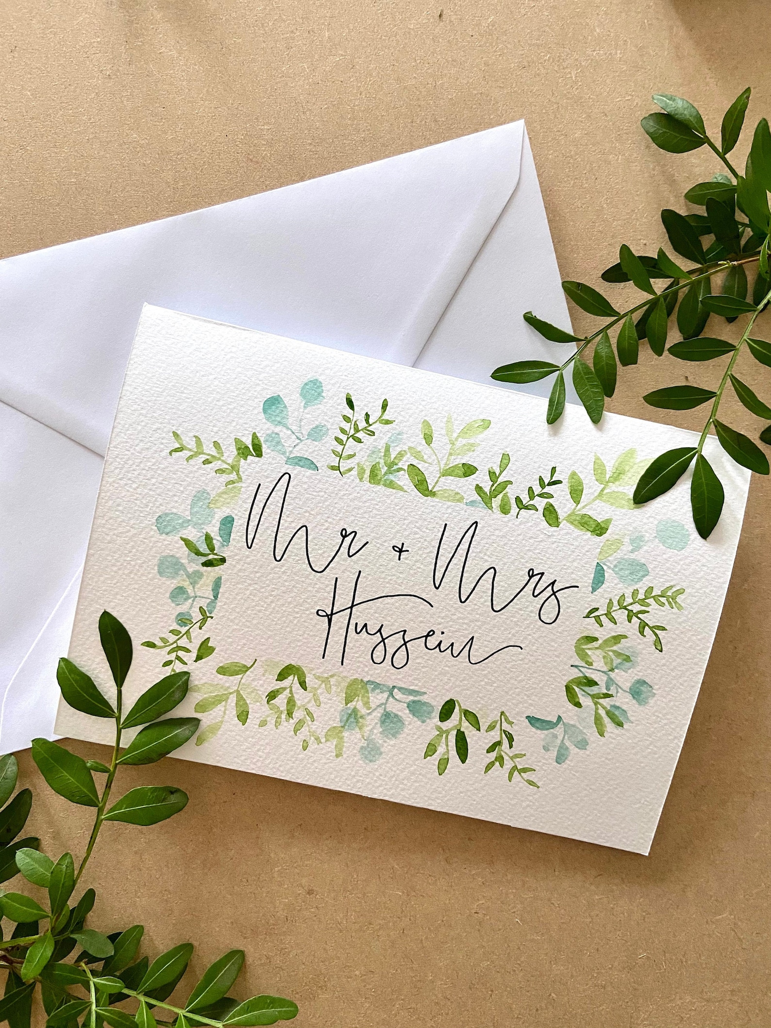 Personalised Wedding Card / Watercolour Wedding Card / Hand - Etsy