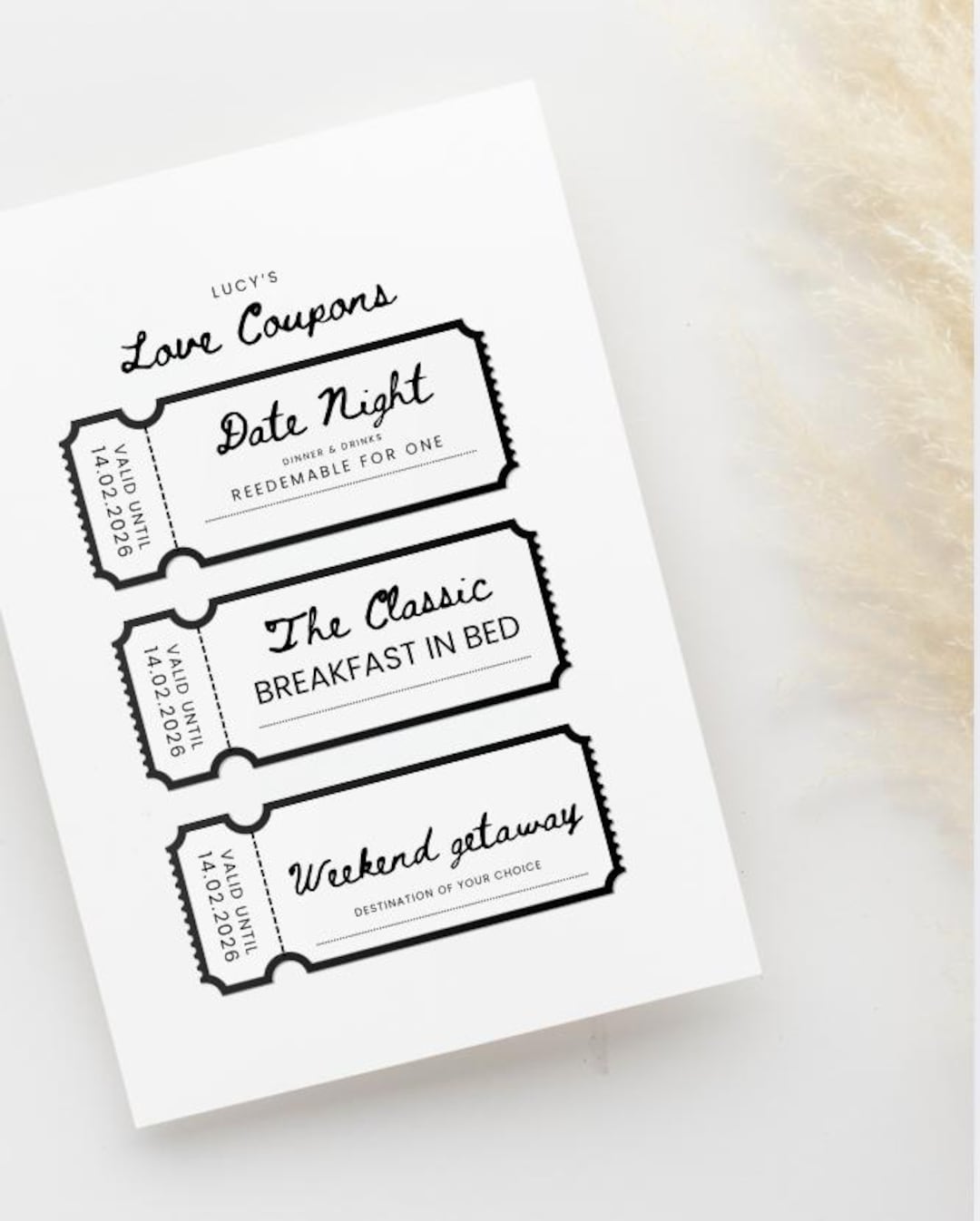 Personalised Date Night Vouchers, Custom Love Coupons, Anniversary Gift ...