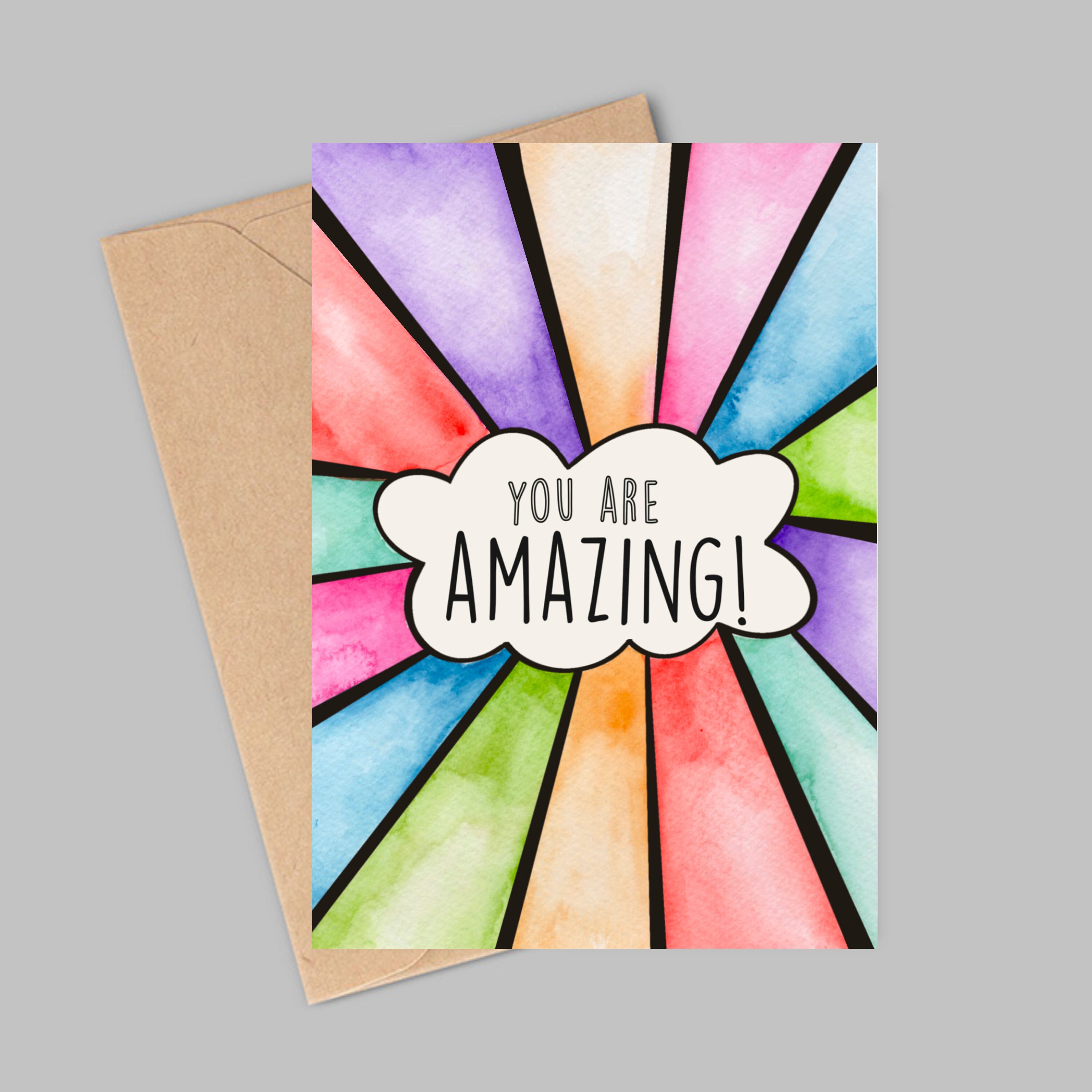 You Are Amazing Greetings Card Thoughtful Card Colourful | Etsy