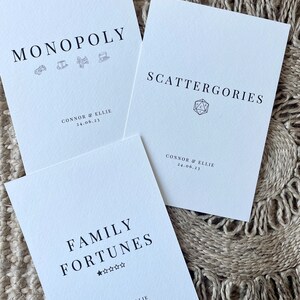 Custom Board Games Theme Wedding Table Name, Game Table Names ...