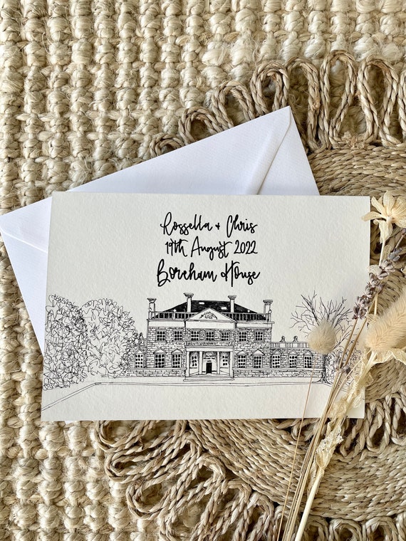 Personalised Wedding Venue Card / Hand Drawn Wedding Venue - Etsy