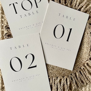Personalised Classic Modern Table Numbers / Wedding Table Numbers ...