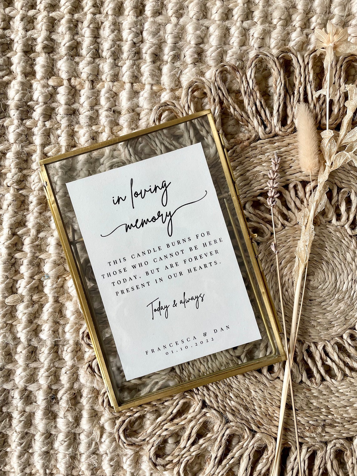 Personalised in Loving Memory of Wedding Sign / Printed in - Etsy