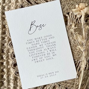 Personalised Bridesmaid Poem, Custom Wedding Party Poem Card, Wedding ...