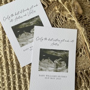 Personalised Custom Baby Scan Announcement Cards, Baby Announcement ...