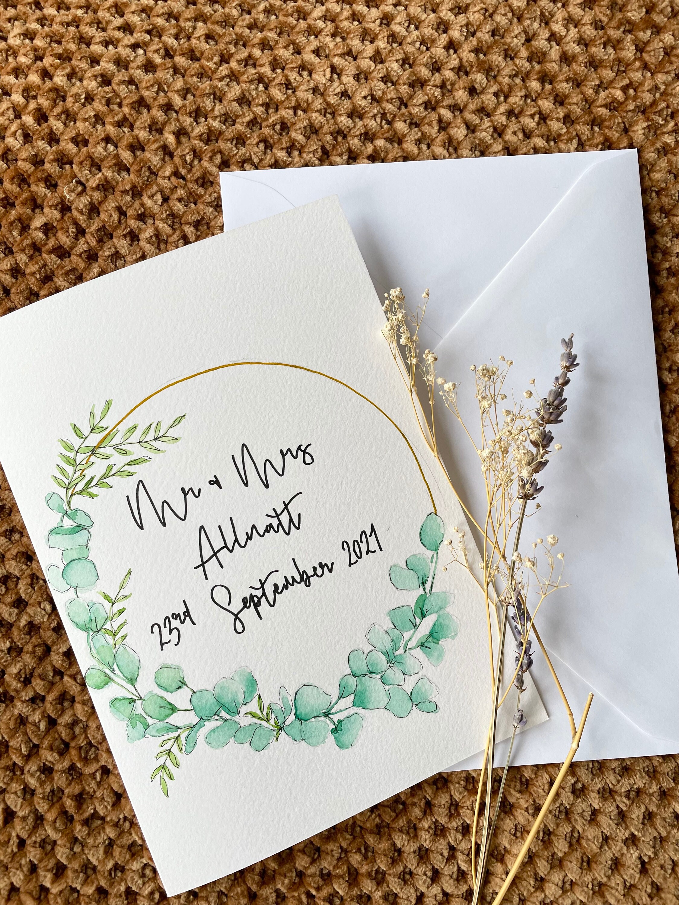 Personalised Wedding Card / She Said Yes Card / Hand Painted Wedding ...