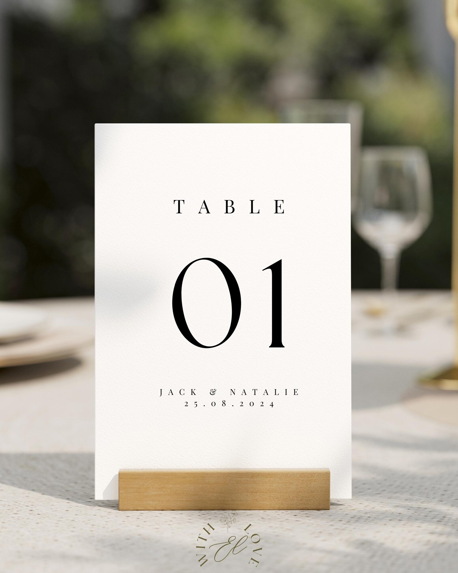 Luxury Customised Wedding Table Numbers, Printable PDF Wedding Table ...