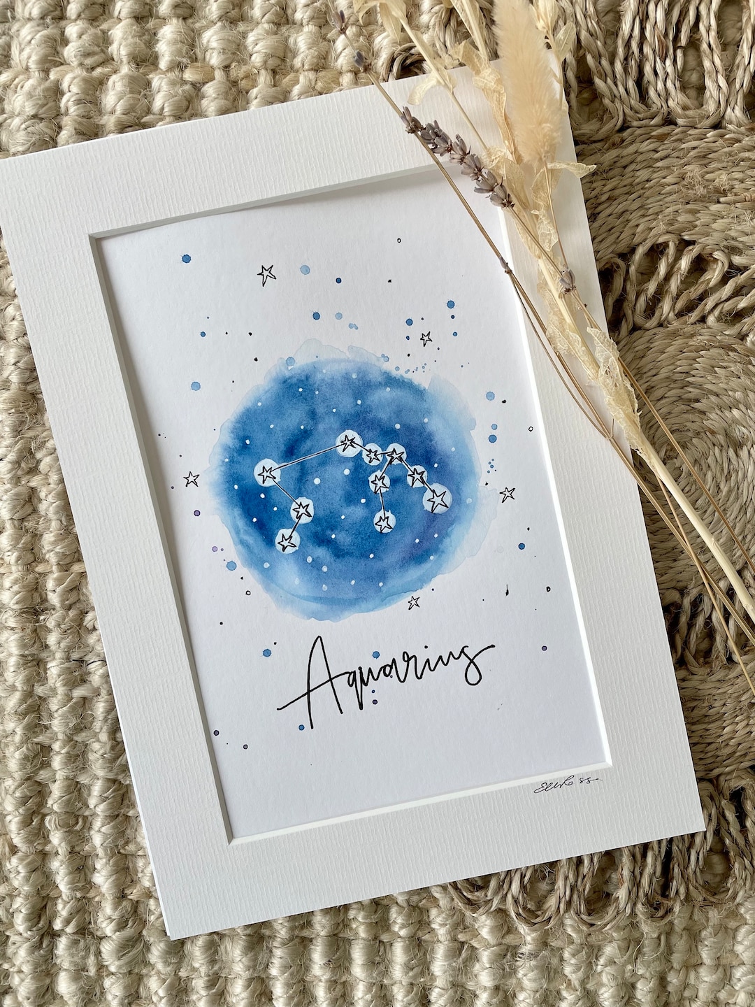 Personalised Watercolour Star Sign Painting / Watercolour Star Sign ...