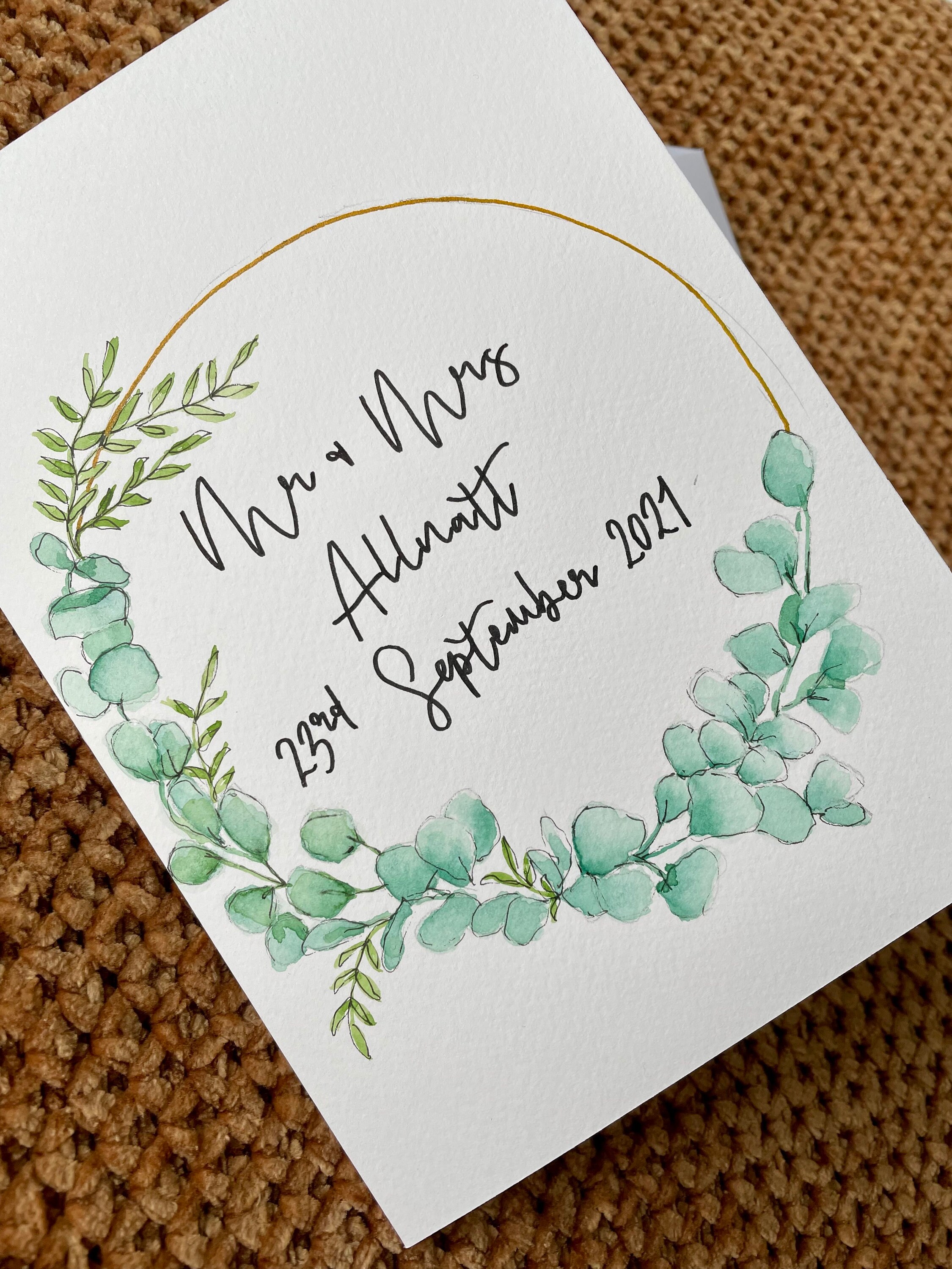 Personalised Wedding Card / She Said Yes Card / Hand Painted Wedding ...