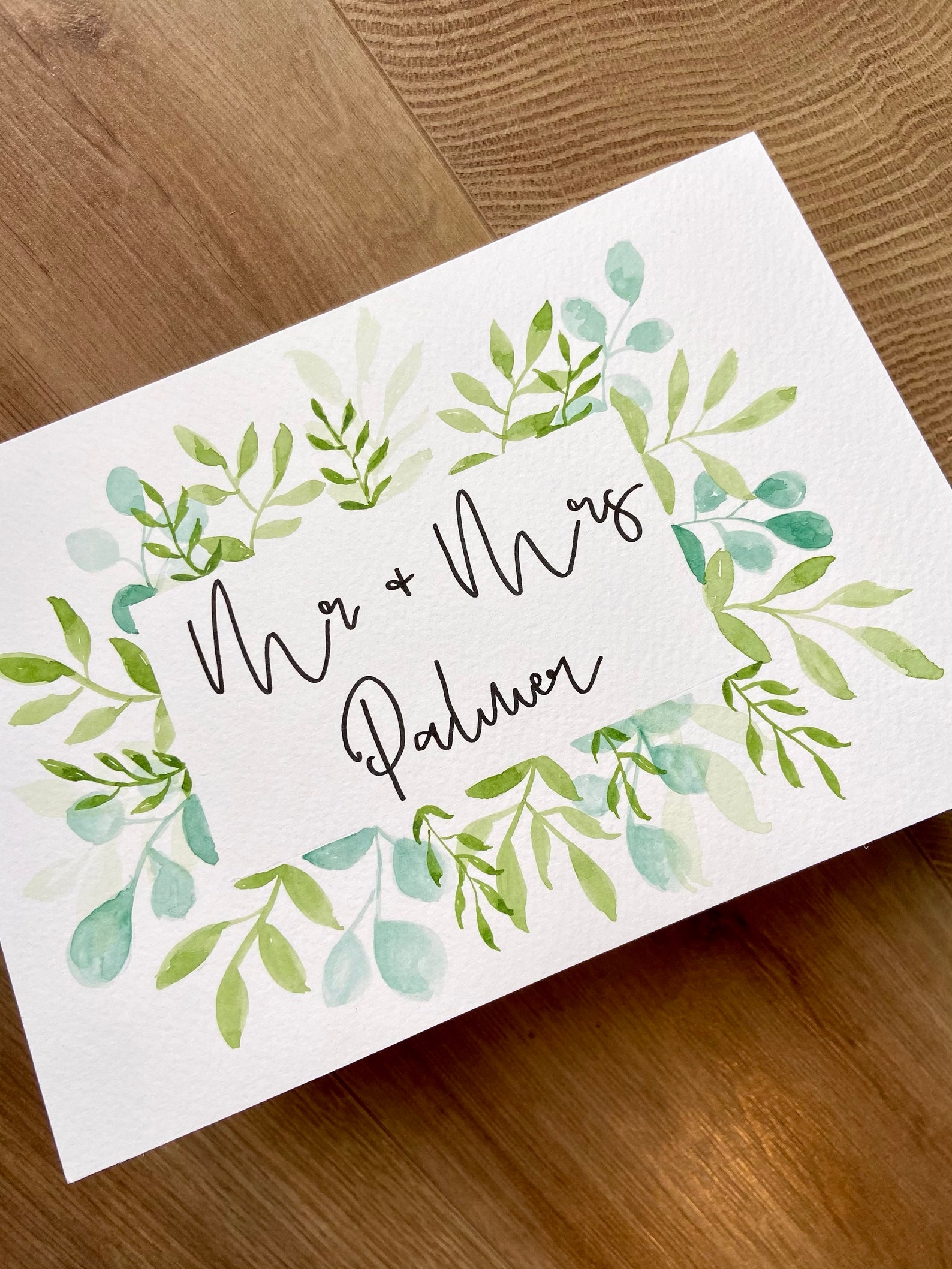 Personalised Wedding Card / Watercolour Wedding Card / Hand - Etsy