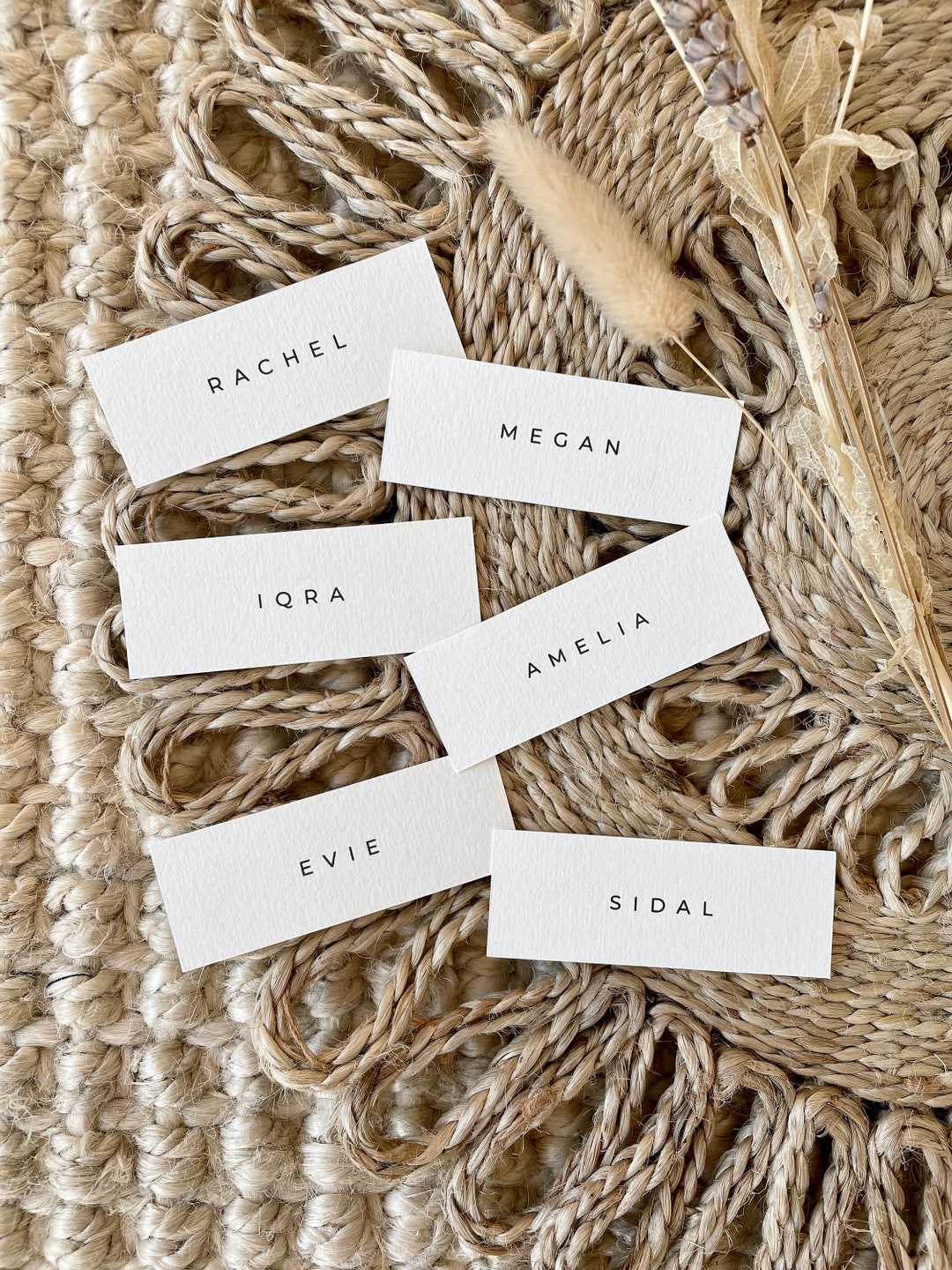 Personalised Event Place Names / Modern Place Cards / Minimalist Names ...