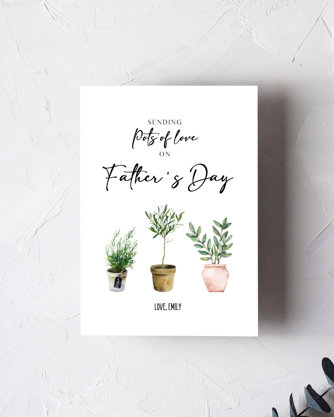 Personalised Father's Day Card / Happy Father's Day / Plant Father's ...