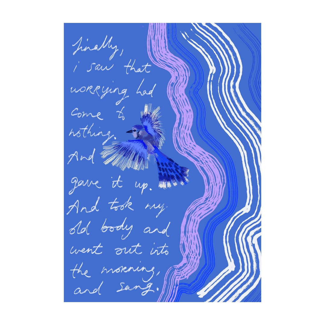 Worry Poem Inspired Mary Oliver Bird Print - Etsy UK
