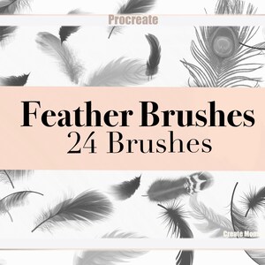 Procreate Feather Brushes 24 Procreate Stamps Set - Etsy