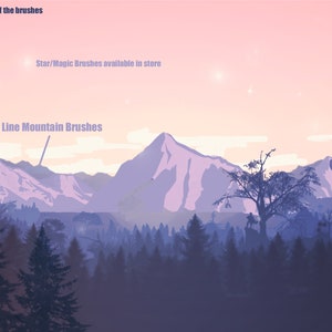 39 Procreate Stamps Brushes Mountain Scene Maker Greenery Background ...
