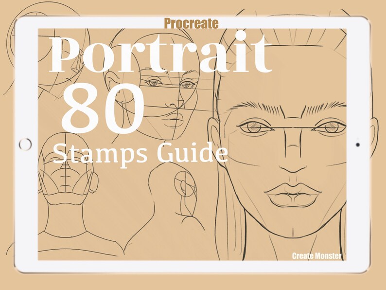 80 Portrait Stamps Guide Procreate Portrait Brushes Figures - Etsy