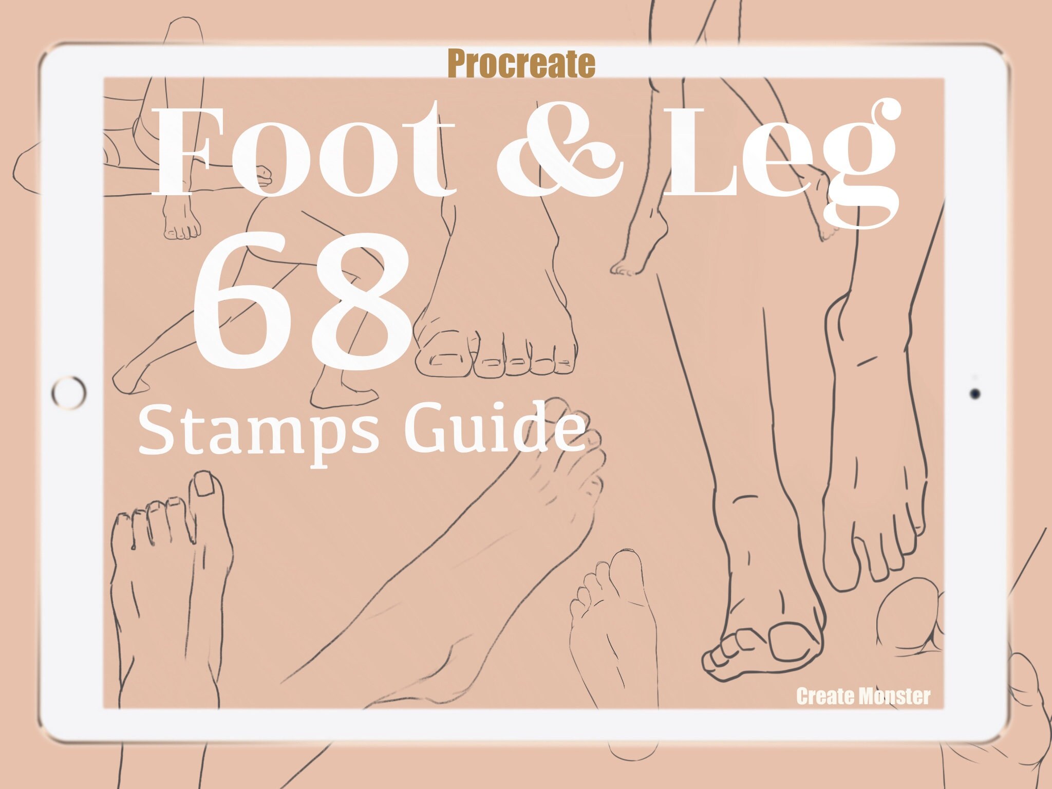 68 Foot and Leg Stamps Guide Procreate Portrait Brushes - Etsy