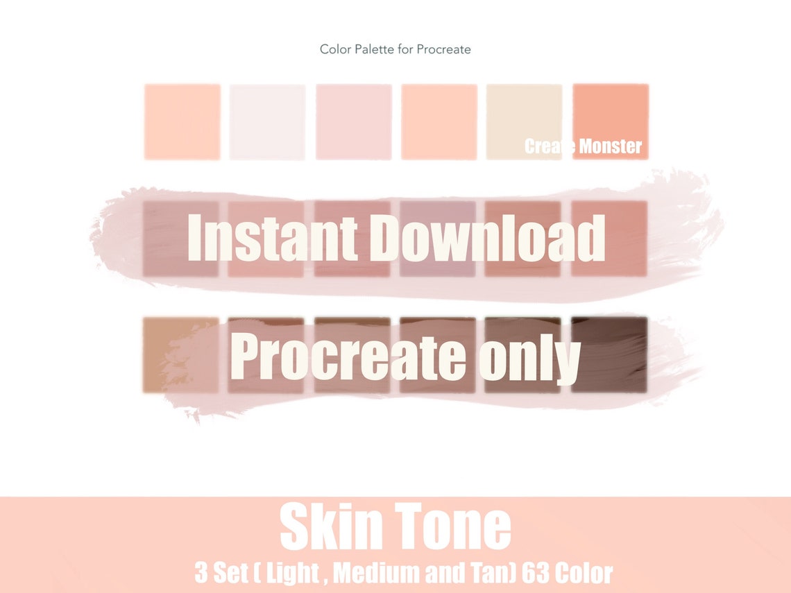 Procreate Skin Palette 63 Colors Best Skin Tone Palette - Etsy