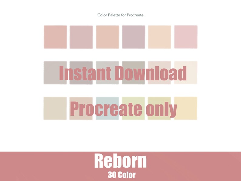 Procreate Color Palette Reborn Pastel Festive Colors - Etsy