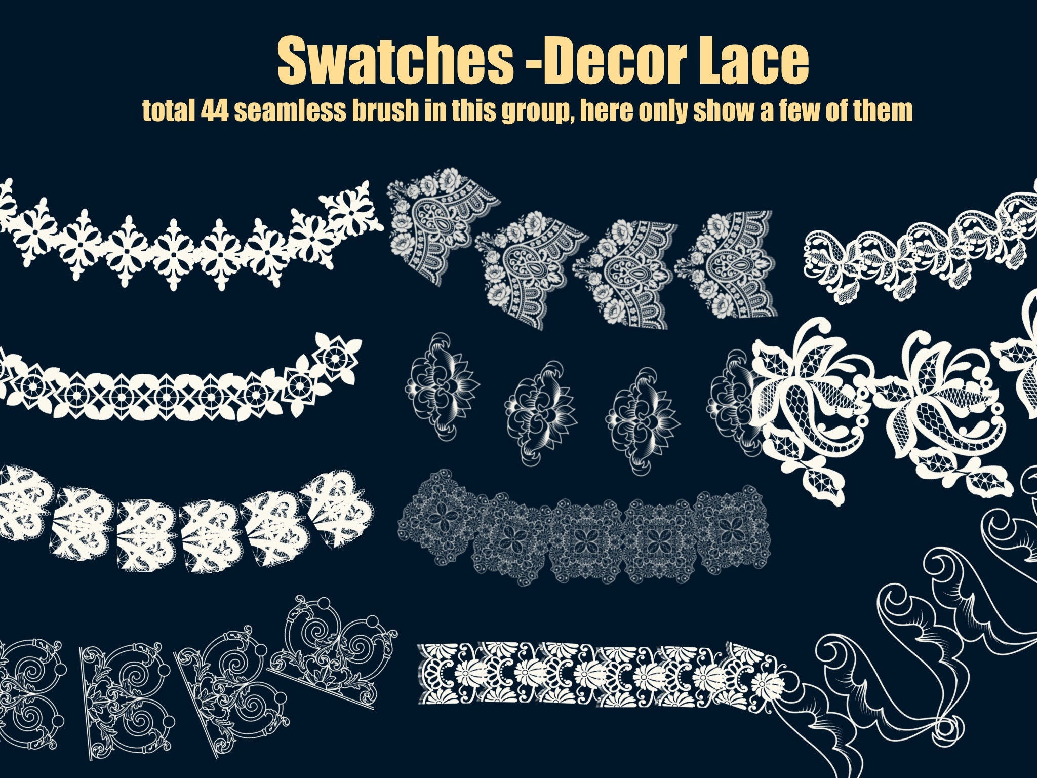 276 Brushes Ultimate Procreate Lace Patterns Stamp/ Lace - Etsy Hong Kong