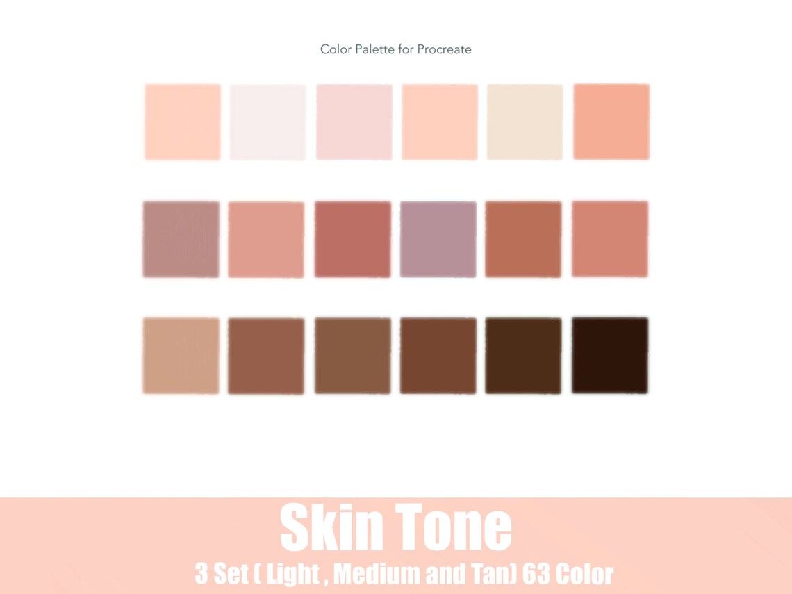 Procreate Skin Palette 63 Colors Best Skin Tone Palette - Etsy