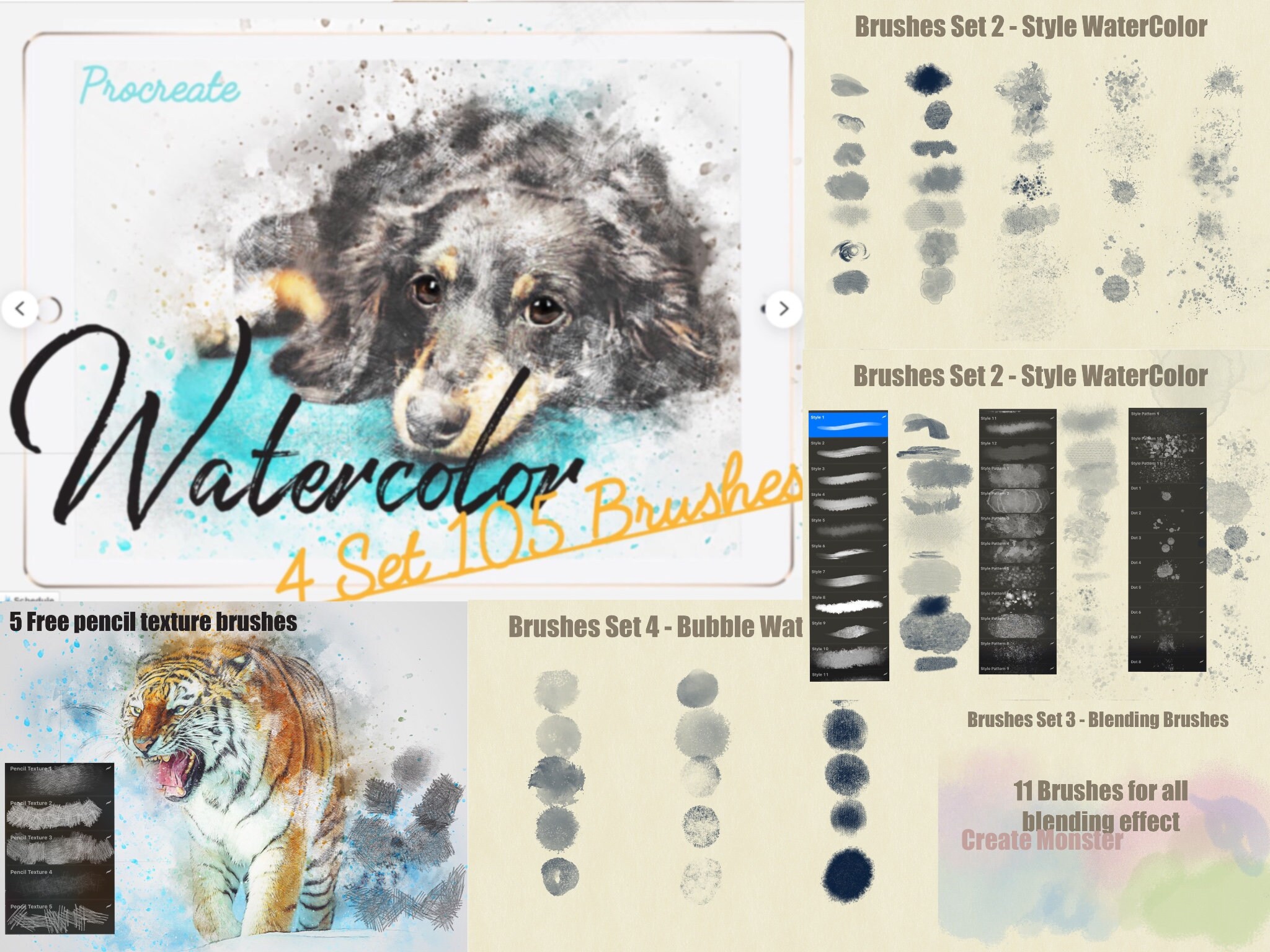 340 Procreate Brushes & Stamps Bundle Ultimate Bundle for - Etsy