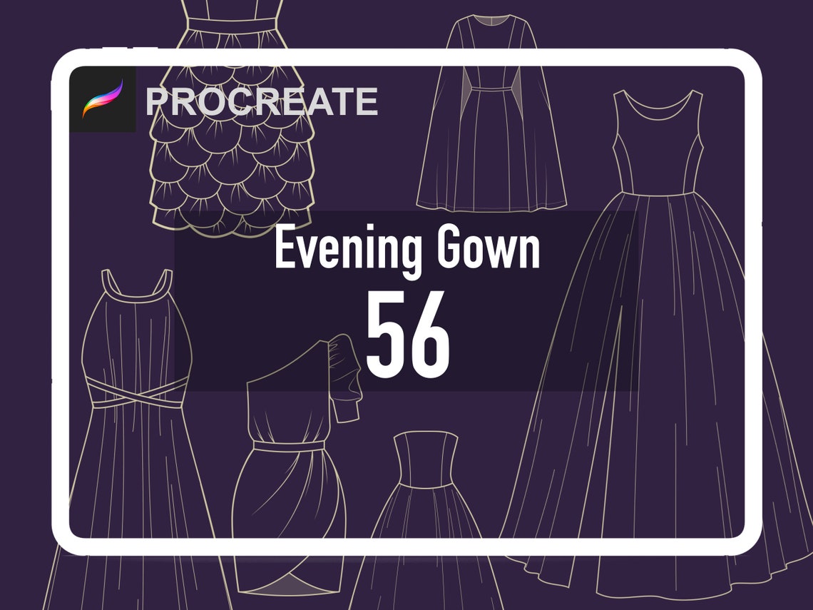 56 Procreate Dress Stamps Procreate Evening Gown Stamps - Etsy