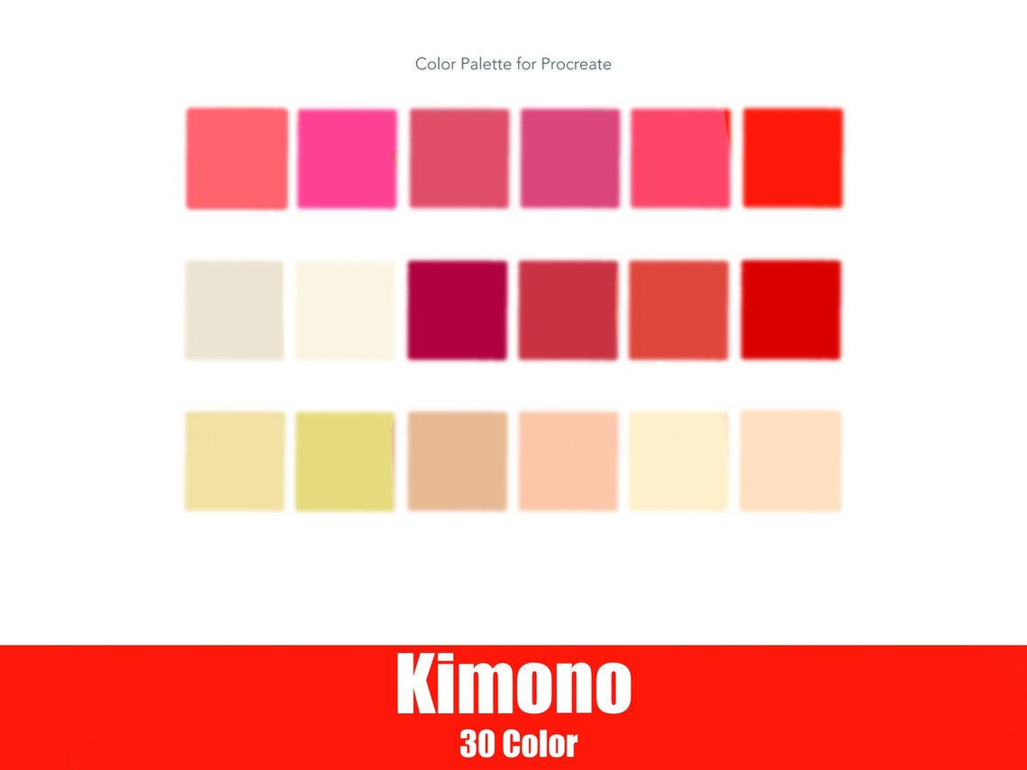 Procreate Color Palette Kimono Japan Red Design - Etsy