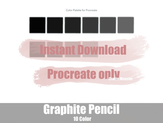 Procreate Color Palette Graphite Pencil 10 Color Pencil | Etsy