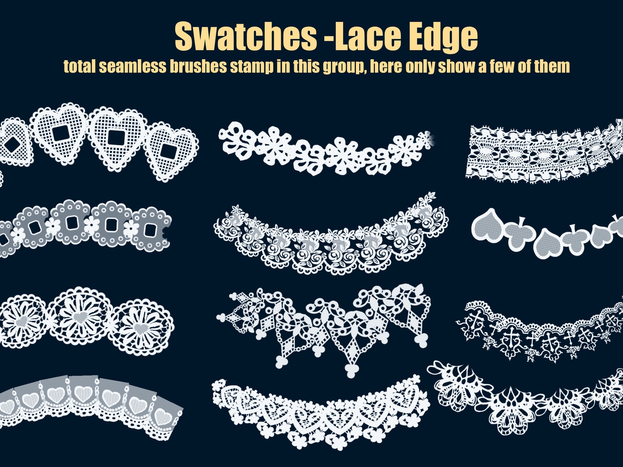 276 Brushes Ultimate Procreate Lace Patterns Stamp/ Lace - Etsy Hong Kong