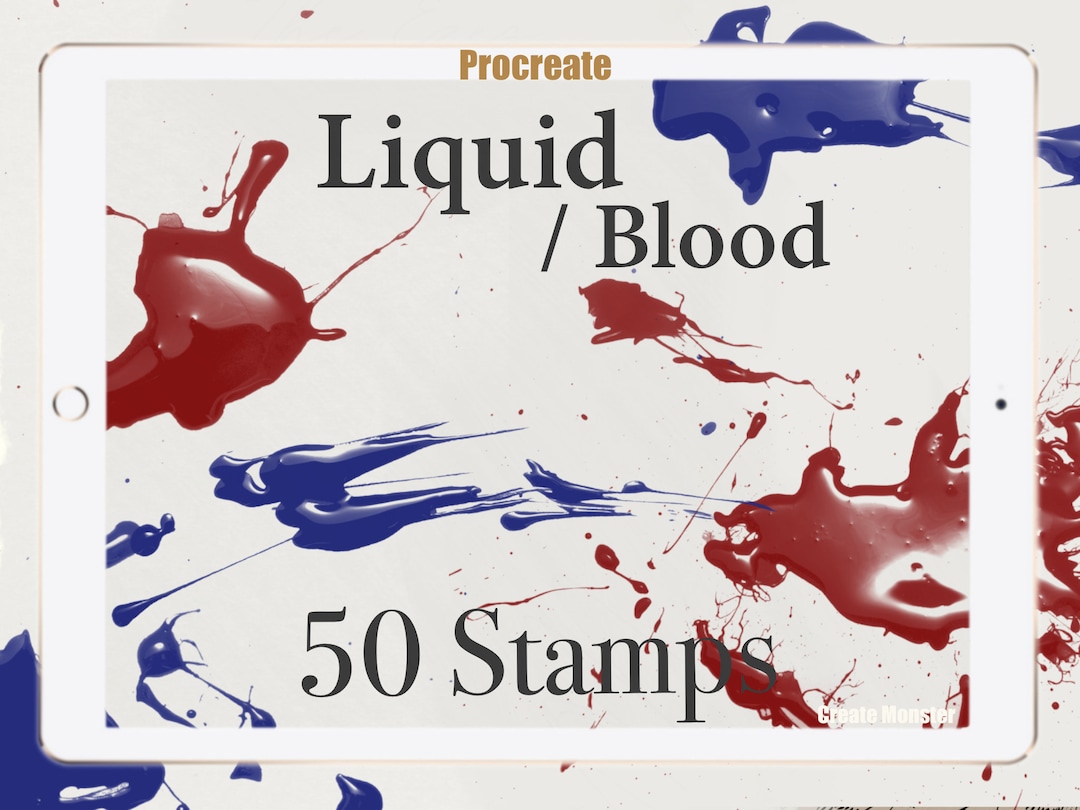 50 Procreate Liquid Stamps Procreate Blood Brushes Procreate - Etsy