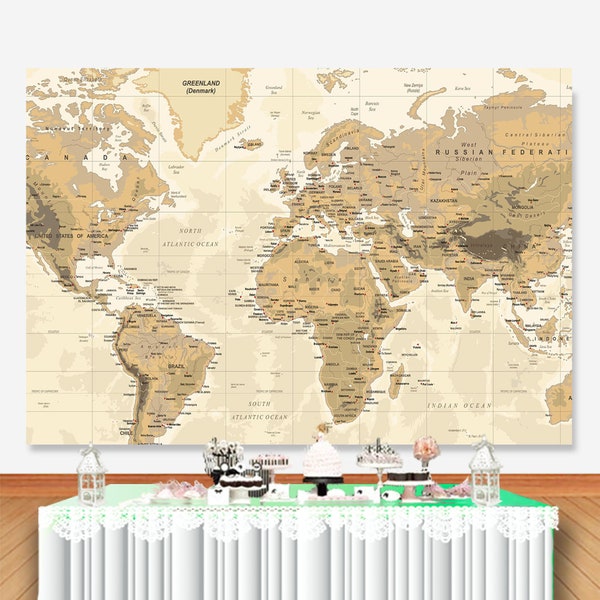 World Map Backdrop - Etsy