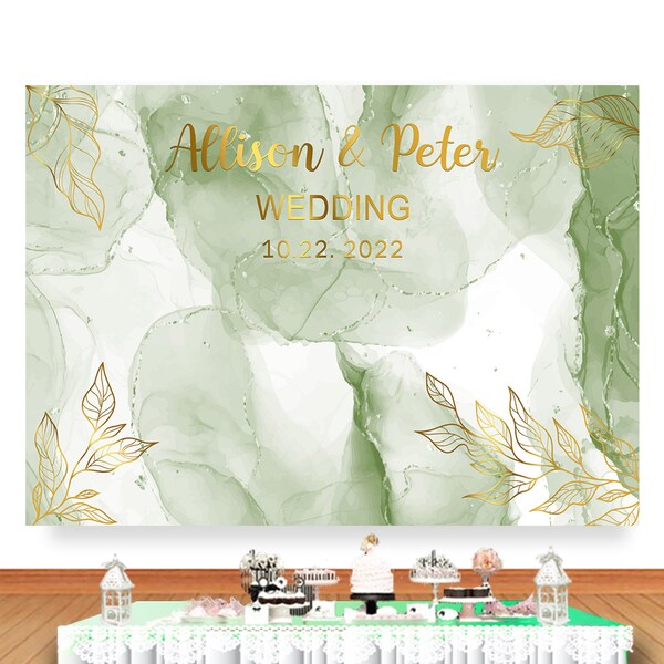Green and Gold Backdrop - Etsy