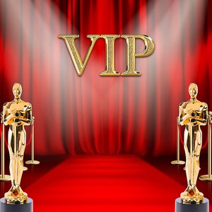 VIP Award Ceremony Photo Backdrop: Red Carpet, Golden Statuette - Etsy