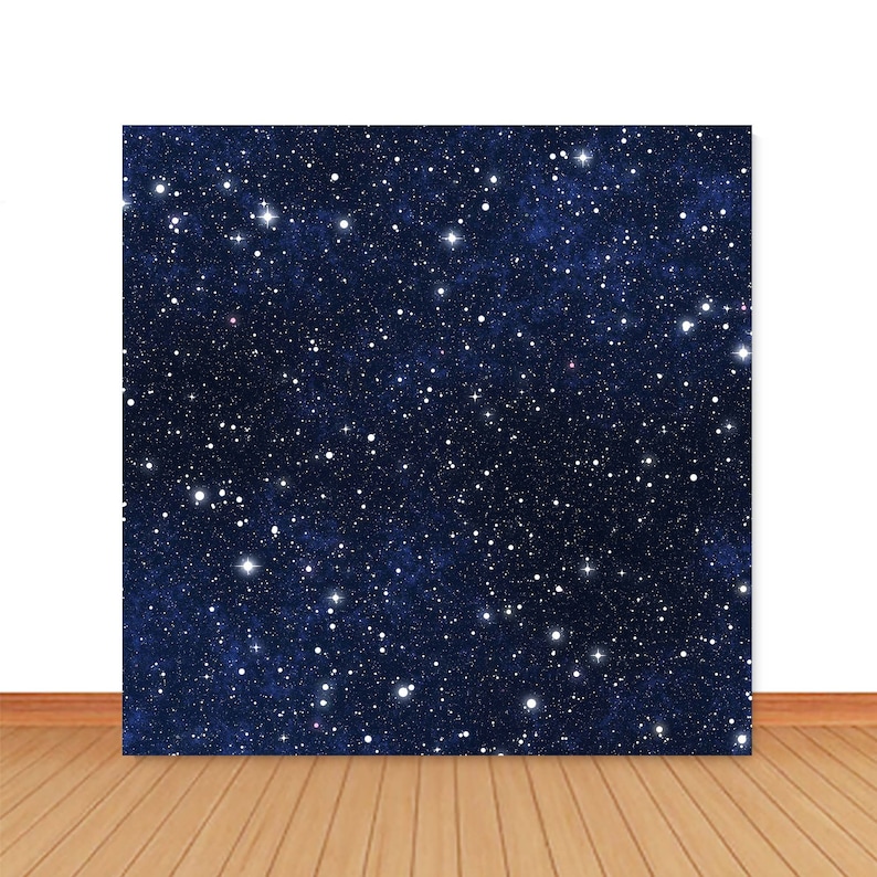 Starry Sky Photo Backdrop: Glitter Stars, Milky Way, Navy Blue - Etsy